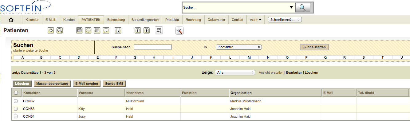 Modulübersicht SOFTFIN® CRM++ vet - SOFTFIN® online for success